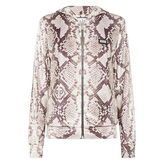 Philipp Plein Zip Hoodie All-Over Python - - Sweatshirts & Hoodies - Damen - Beige - S