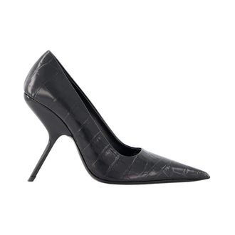 Ferragamo Schwarze Krokodil-gepr&auml;gte Pumps mit Spitzer Zehenpartie - - Shoes - Damen - Schwarzk - 39 1/2 EU