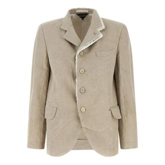Comme Des Gar&ccedil;ons Chevron Leinenblazer - - Jackets - Damen - Beige - M