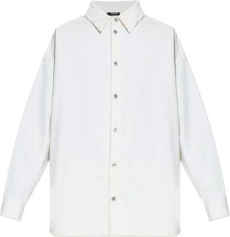Balmain Homme, Chemises, Blanc, Taille: XL Casual Shirt