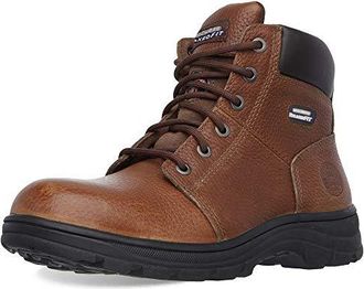 Skechers Homme Workshire Bottes Bottines classiques, Marron Brown Embossed Leather Brn, 41.5 EU