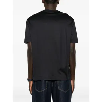 Emporio Armani Logo-Print Crew Neck T-Shirt - Black