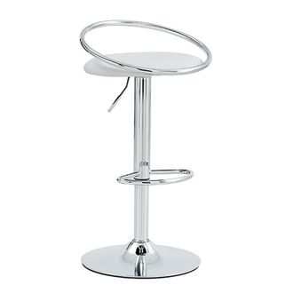 Generic Moderner, um 360&deg; drehbarer Barhocker mit Fu&szlig;st&uuml;tze - Ergonomischer Tresenstuhl aus PU-Leder, Metallbeine f&uuml;r K&uuml;che, Bar oder Caf&eacute; - Wei&szlig;