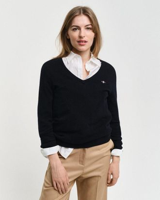GANT V-Ausschnitt-Pullover EXTRAFINE LAMBSWOOL V-NECK