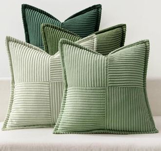 Miulee Housses de Coussin en C&ocirc;tel&eacute; Lot de 4 Housses de Coussin Patchwork Carr&eacute;es D&eacute;coratives Taie doreiller Souple pour D&eacute;coration Int&eacute;rieure Canap&eacute; Chambre