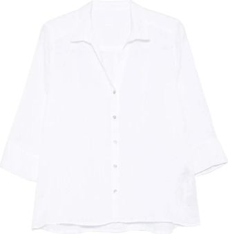 120% Lino Femme, Blouses et Chemises, Blanc, Taille: 36 FR Chemises