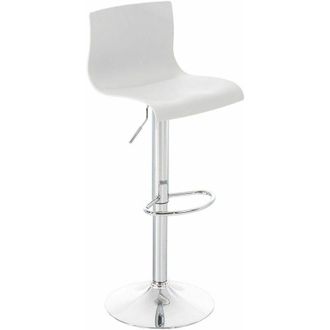 Clp Tabouret moderne avec cadre m&eacute;tallique + repose-pieds et plastique diverses couleurs colore : Blanc