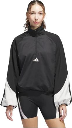 adidas Femme, Sport, Noir, Taille: 42 FR Pull Adidas de Basketball &agrave; Demi-Zip