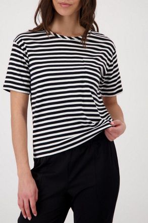 Monari T-Shirt Shirt Basic Pima Ringel Regular fit mit Streifenmuster