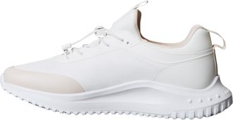 Calvin Klein Damen Eva Runner Laceup Sock Mat Mix Yw0Yw02064 Niedriges Oberteil, Khaki (Bright White/Crystal Grey), 40.5 EU