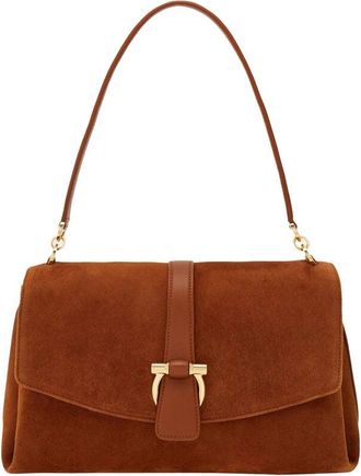 Ferragamo Damen Schultertasche aus Veloursleder