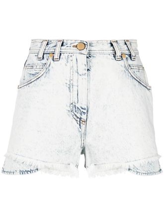 Balmain Jeans-Shorts im Layering-Look - Blau