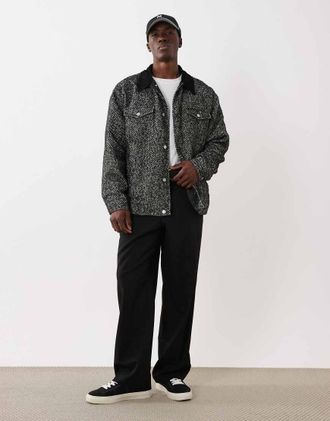 Asos Veste style barn jacket oversize &agrave; chevrons - Gris