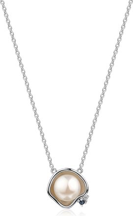 Zeeme Pearls Collier 925/- Sterling Silber Perle und Saphir