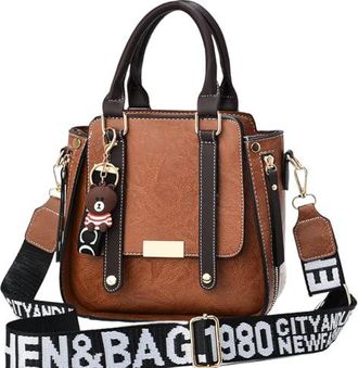 Generic Sac &agrave; main d&eacute;contract&eacute; en cuir PU pour femmes et filles, avec sangle r&eacute;glable, capacit&eacute; pour les sorties de travail et de