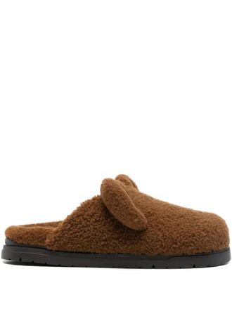 Fendi mules en peau lainée - Marron