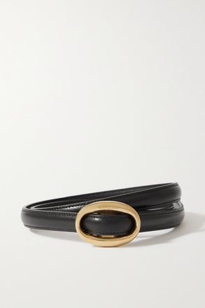 Saint Laurent Ceinture En Cuir Glacé - Noir