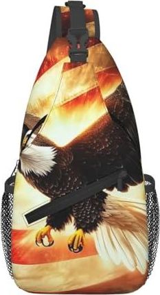 Generic Majestic Eagles Soar Above The Banner Sac &agrave; bandouli&egrave;re Sac &agrave; dos de voyage pour homme Sac &agrave; dos de randonn&eacute;e