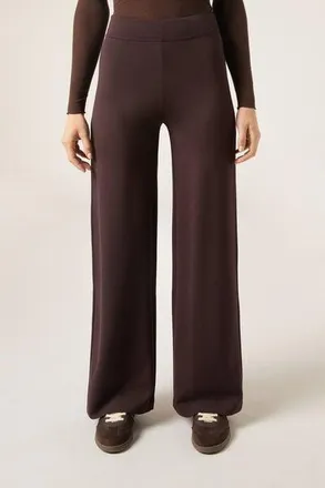 Calzedonia Palazzohose Aus Punto Milano Braun