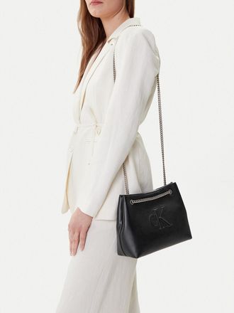 Calvin Klein Jeans Handtasche Calvin Klein Jeans Sculpted Chain Shoulder Bag LV04K3163G Schwarz