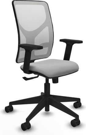 Piqueras y Crespo Computerstuhl mit 2D-Armlehnen, h&ouml;henverstellbare Lendenwirbelst&uuml;tze, ausgestattet mit 3 Positionen und Schneideschaum, mit 65 mm Nylon-Rollen, Wei&szlig;/H