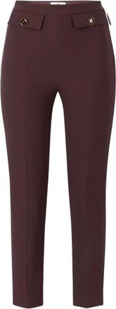 Elisabetta Franchi Femme, Pantalons, Rouge, Taille: 42 FR Pantalone Merlot