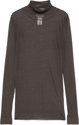 Christophe Lemaire Fein gerippter Pullover - Braun