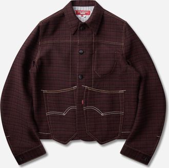 Junya Watanabe Men s Levis Curved Jacket Burgundy / Black