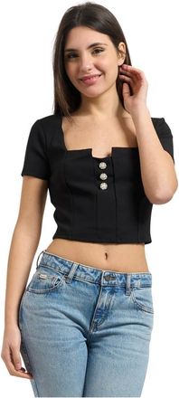 Guess Femme, Tops, Noir, Taille: 36 FR Evelina Top