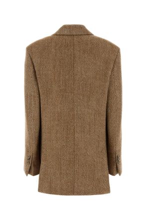 Ami Herringbone Virgin Wool Blazer - Brown