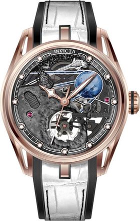 Invicta Celestial 70089 Herrenuhr - Mechanisches Werk - Edelstahl mit schwarzem Zifferblatt - 44 mm