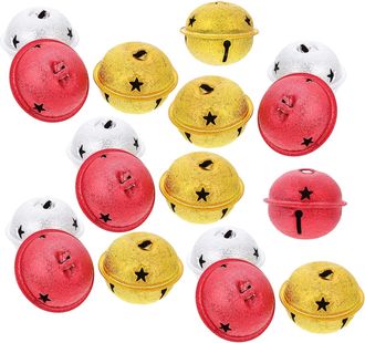 Milisten 30 Stück Weihnachtsglocken Ornamente kleine Glocke Glitzer Mini Glocken Bulk für Weihnachten Party Festival Dekorationen und Schmuckherstellung 4 cm