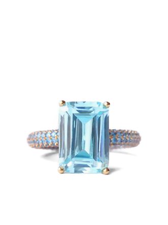 Izabel Display bague Mega Rectangle - Bleu