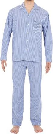 HOM Hom Robinson Long Woven Sleepwear, Ensemble de pyjama Homme,Bleu (Rayure Blanche Et Bleu 00bi), Large (Taille fabricant:L)
