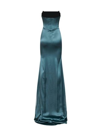 Giuseppe Di Morabito Womens Dress Green Stretch-Satin Bustier Acetate