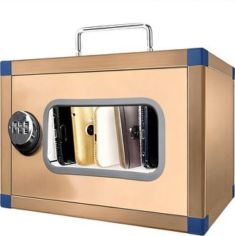 Generic Handyschließfächer, Handyhalter Klassenzimmer, Verdickter Edelstahl, Robust und Langlebig, Geeignet for Bibliotheken und Labore(Metallic,22 * 19.5 * 1