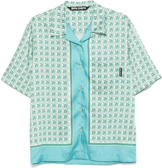 Palm Angels chemise &agrave; imprim&eacute; monogramm&eacute; - Vert