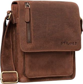 STILORD Finn Petite Sac a Bandouliere pour Hommes Vintage Sacoche Sac Messager Besace Sac &Eacute;paule Cuir de Buffle V&eacute;ritable, Couleur:veleta - marron