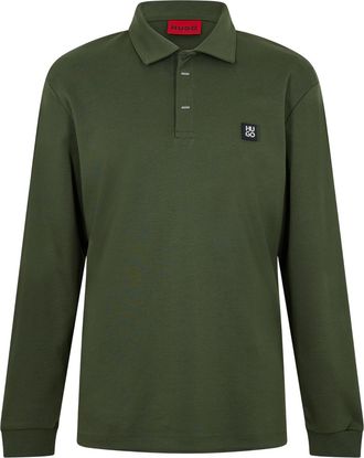 HUGO BOSS Hugo - Poloshirt f&uuml;r Herren, Mit Kragen, Lang&auml;rmlig (Dunkelgr&uuml;n)