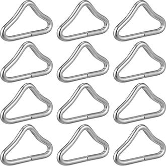 Cabilock 90 Stück Robuste Reparaturringe Für Trampoline Metall Dreiecksschnallen Rostfreie Ringe V Ringe Als Ersatz Für Stoffmatten Silberfarben