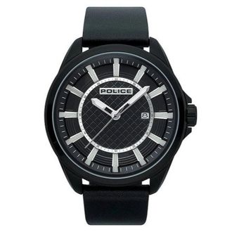 Police Police Herren Armbanduhr Schwarz Edelstahl Lederarmband 50mm Checkmate Pl.15408Jsb/02 - - Accessories - Herren - Schwarzk - ONE SIZE