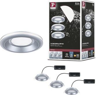 Paulmann 92250 LED Einbauleuchte Sormus IP65 rund 100mm 3x4,8/1,5W 560lm / 180lm 230V 3000K Chrom matt