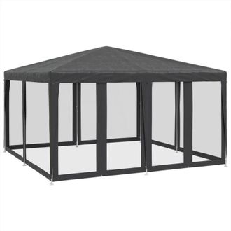 vidaXL Tente de f&ecirc;te avec 8 parois lat&eacute;rales en maille anthracite 4x4m vidaXL