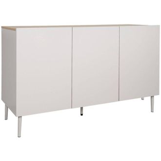 Sweeek Sideboard aus Metall und Holzdekor, 3 T&uuml;ren, B 120 cm