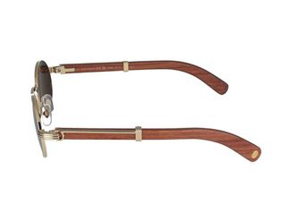 Cartier Mens Sunglasses Ct0464s 002 Gold Brown Grey 53-22-145 Metal