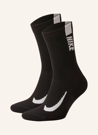 Nike 2er-Pack Laufsocken Multiplier schwarz