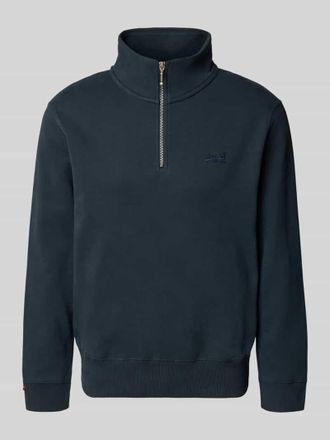 Superdry Sweatshirt mit Rei&szlig;verschluss und Label-Stitching
