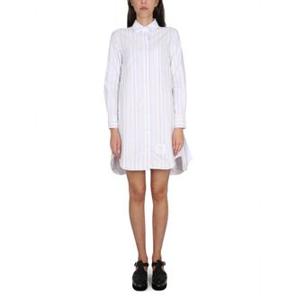 Thom Browne Thigh Length Pleated Back Tie Front Shirtdress - - Dresses - Damen - Mehrfarbig - XS
