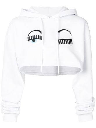 Chiara Ferragni Cropped-Sweatshirt - SM000 WHITE