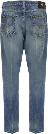 Versace Stone-Washed Distressed Jeans - Blue